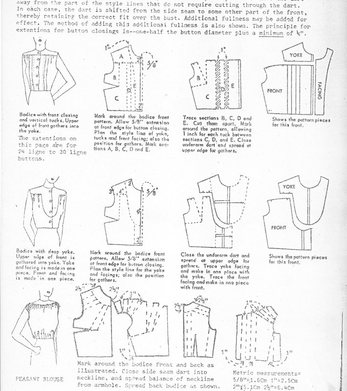 Style lines from a vintage patternmaking handout – Pour Moi