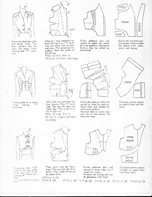 Style lines from a vintage patternmaking handout – Pour Moi